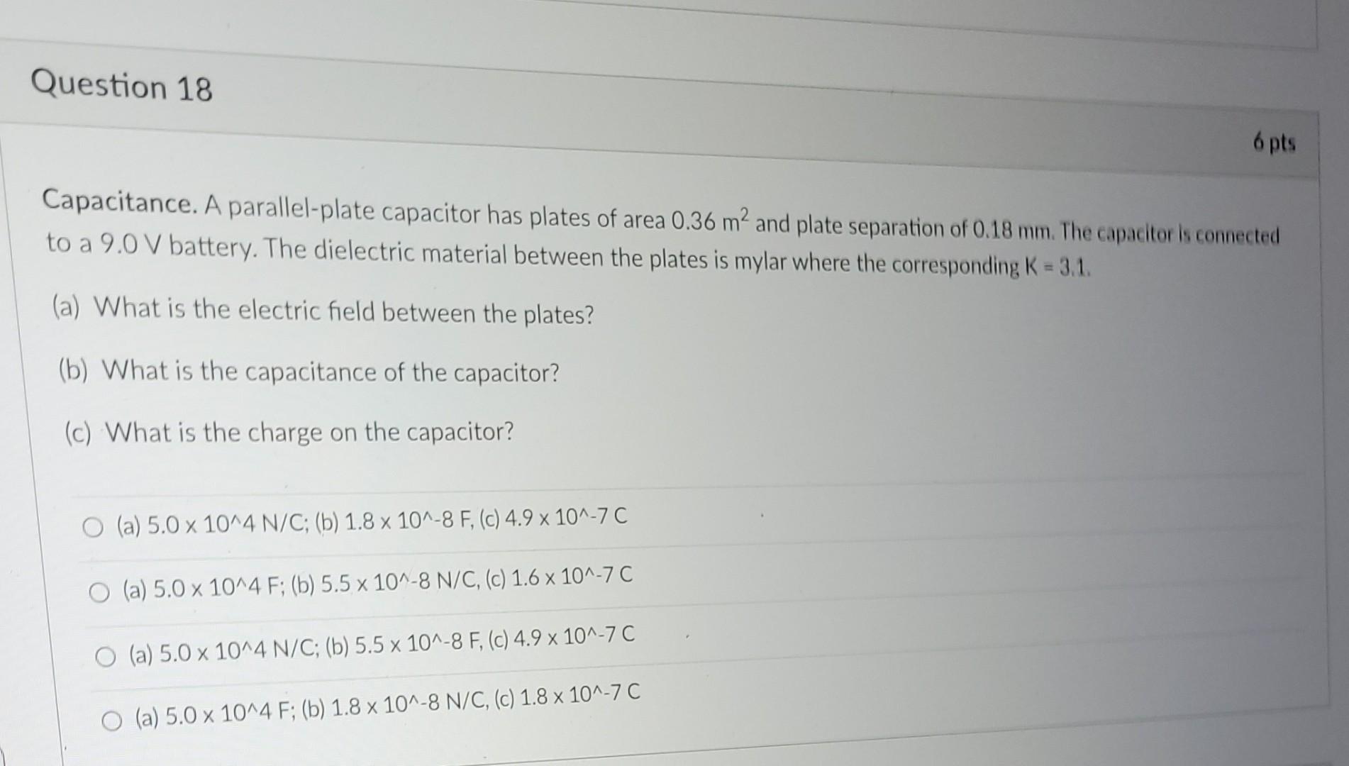 Solved Capacitance. A parallel-plate capacitor has plates of | Chegg.com