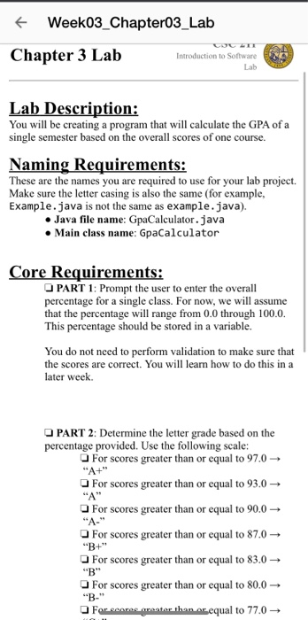 Solved € Week03_Chapter03_Lab Chapter 3 Lab Introduction to | Chegg.com