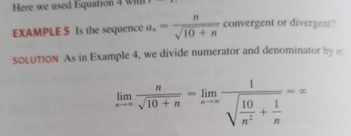 Solved why divide by n squared EXAMPLES Is the sequence | Chegg.com