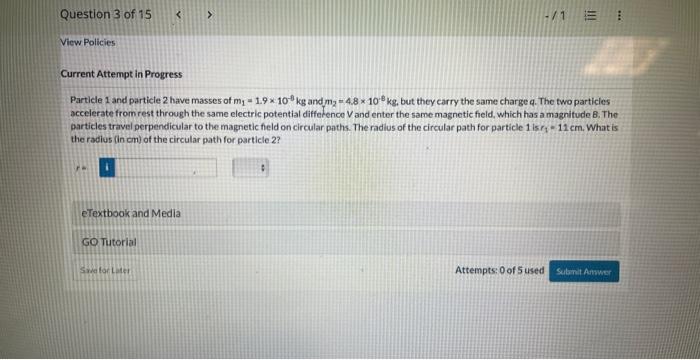 Solved Particle 1 and particle 2 have masses of m1=1.9×10−6 | Chegg.com