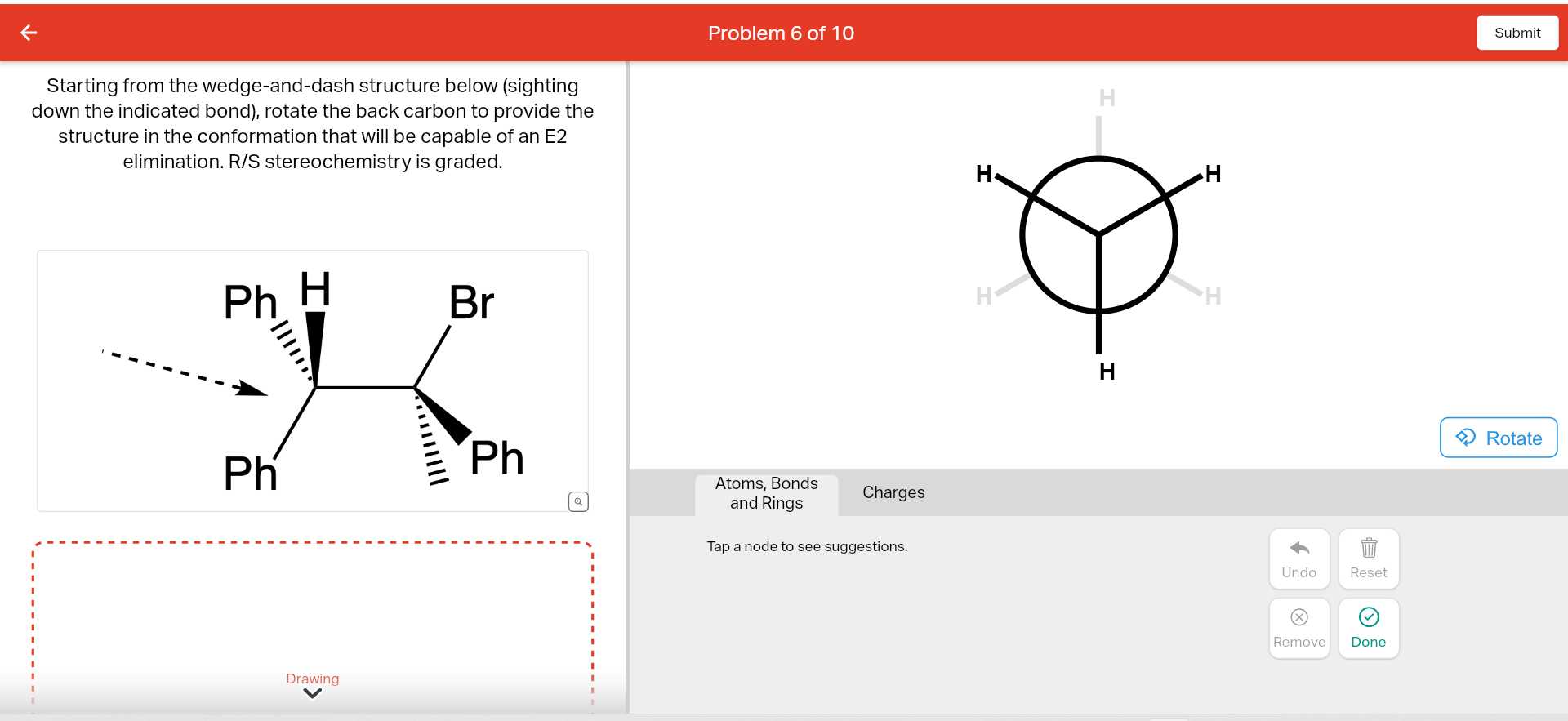 Solved Starting from the wedge-and-dash structure below | Chegg.com