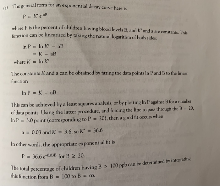 Solved (a) Approximately fit an exponential decay curve to | Chegg.com