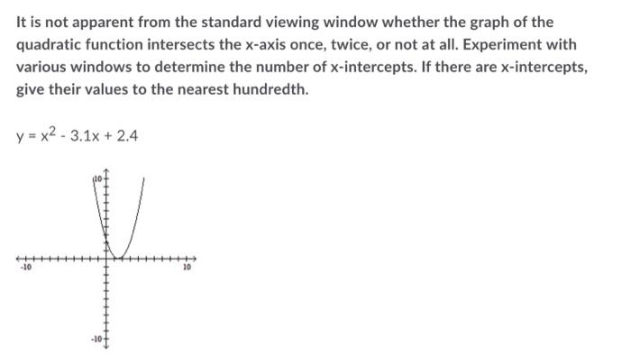 Solved It is not apparent from the standard viewing window | Chegg.com