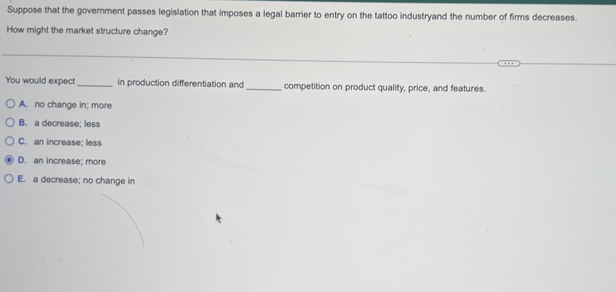 Solved Suppose that the government passes legislation that | Chegg.com