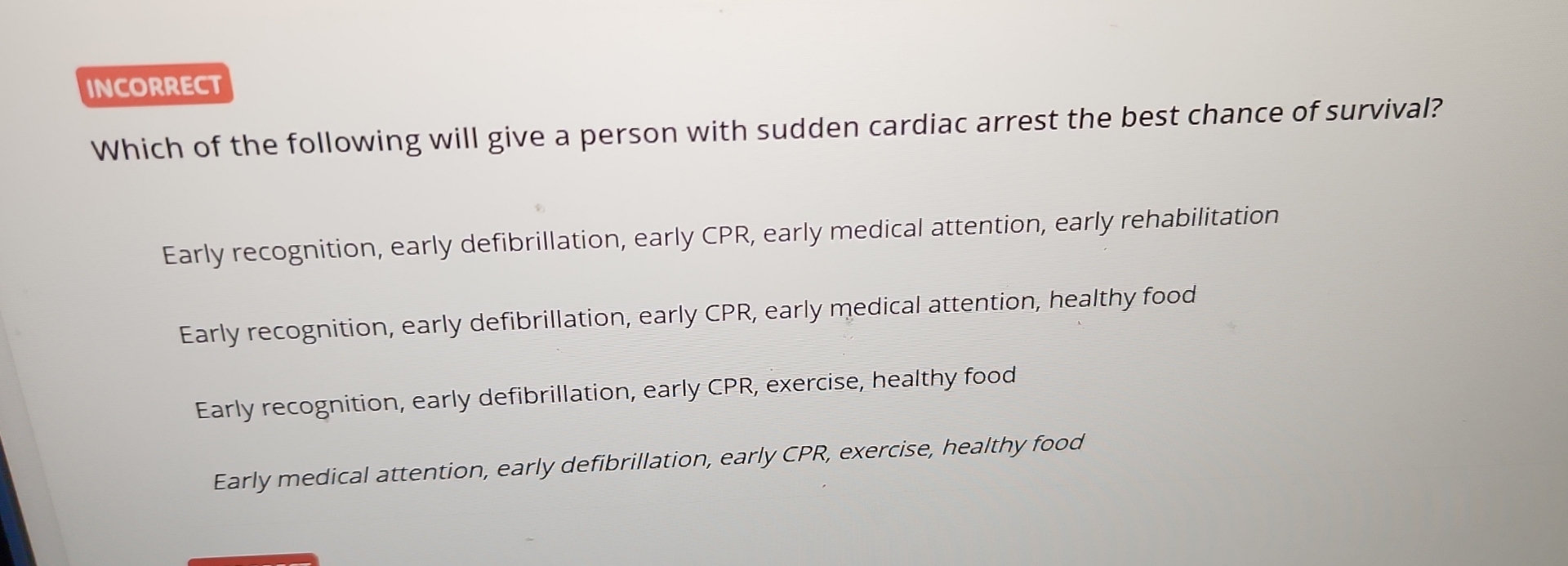 Solved Which of the following will give a person with sudden | Chegg.com