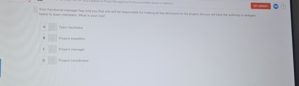 Solved [Based on Project Management Professional (PMP) | Chegg.com