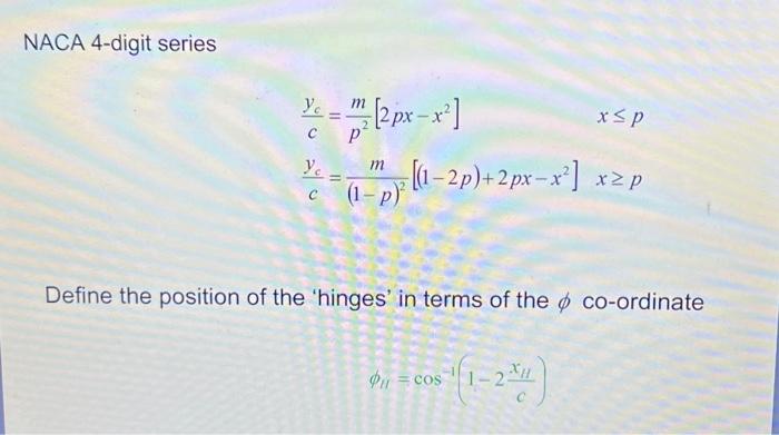 Solved NACA 4-digit series | Chegg.com