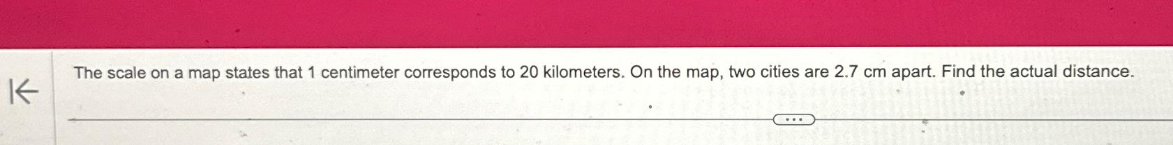 Solved The scale on a map states that 1 ﻿centimeter | Chegg.com