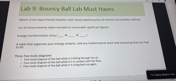Solved Lab 9: Bouncy Ball Lab Must Haves Sketch of the | Chegg.com