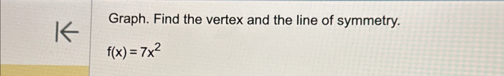 Solved Graph. Find the vertex and the line of | Chegg.com