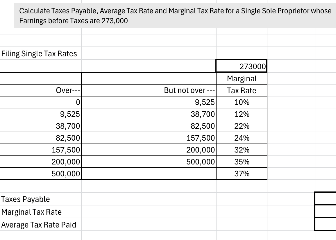 Solved Please use excel and show formulas.Calculate Taxes | Chegg.com