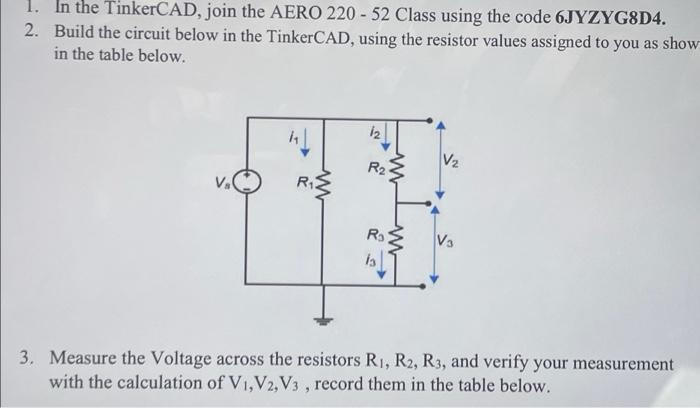 1. In the TinkerCAD, join the AERO 220 - 52 Class | Chegg.com