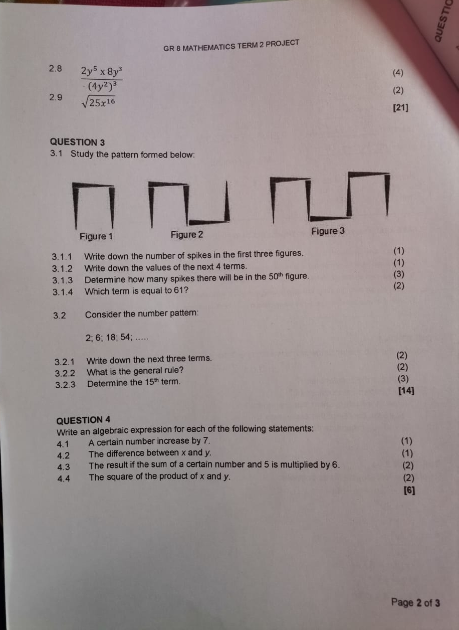 Solved GR 8 ﻿MATHEMATICS TERM 2 | Chegg.com