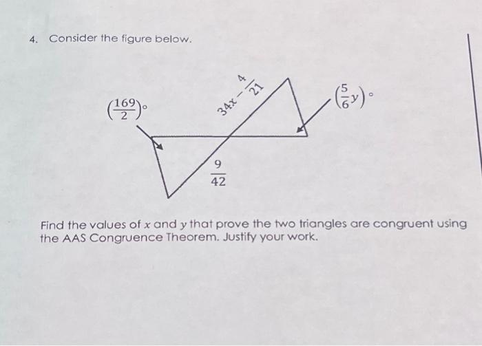Solved 4. Consider the figure below. Find the values of x | Chegg.com