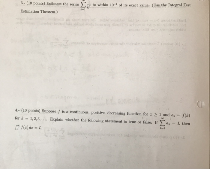 Solved 3.- (10 points) Estimate the series Estimation | Chegg.com