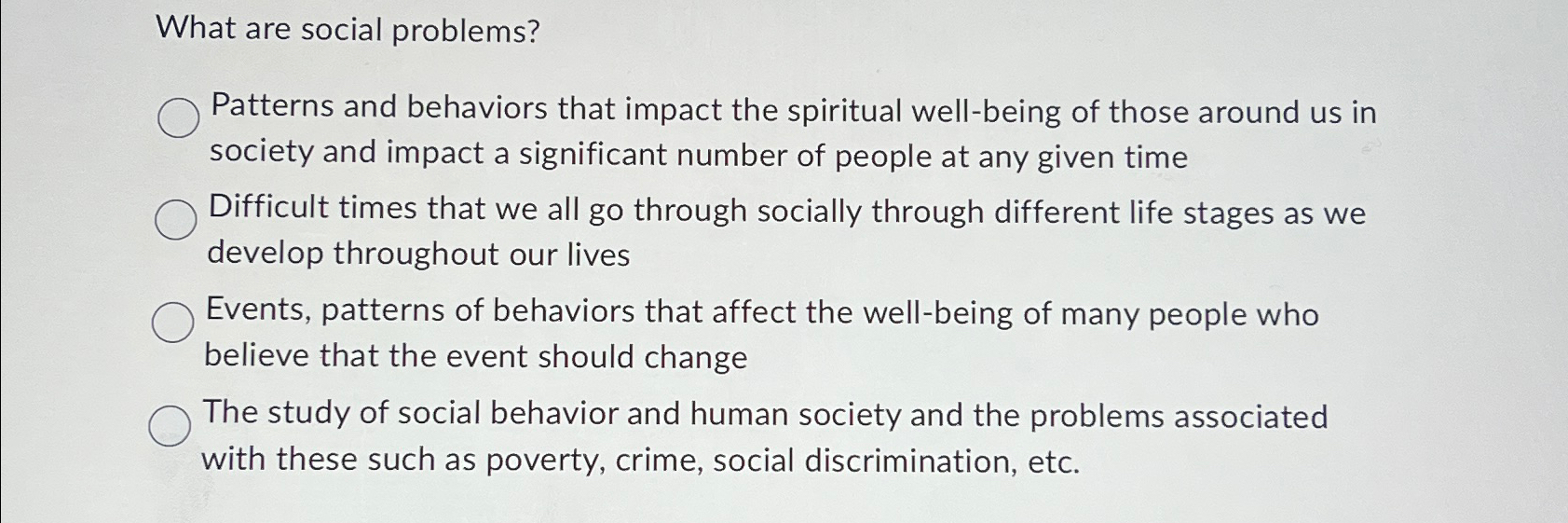 Solved What are social problems?Patterns and behaviors that | Chegg.com