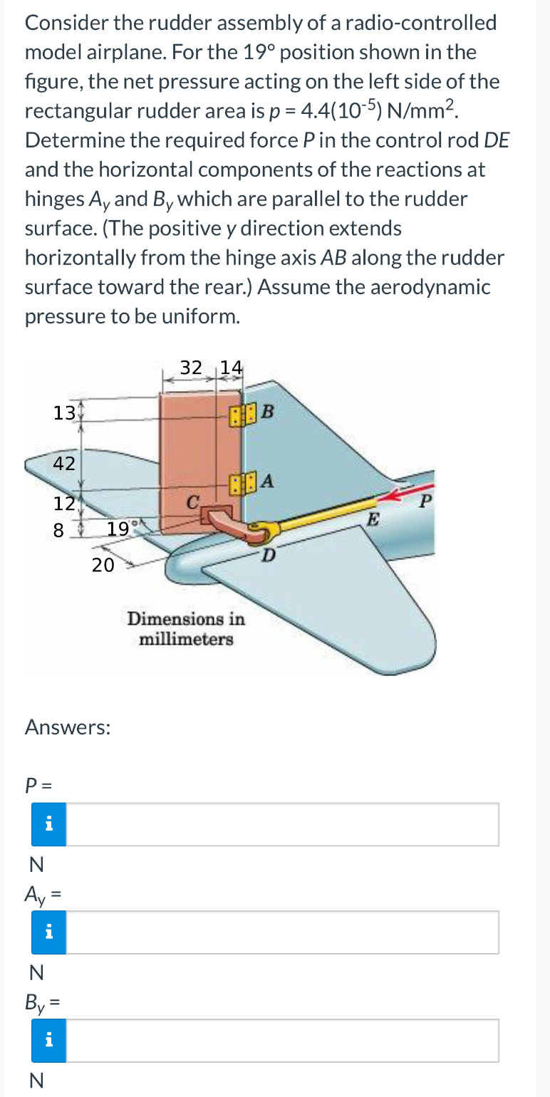 Solved Consider the rudder assembly of a radio-controlled | Chegg.com