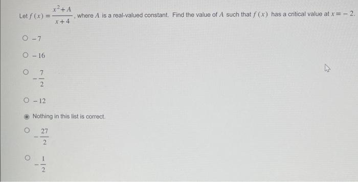 Solved Let f(x)=Ax2−x2B, where A and B are real numbers. | Chegg.com