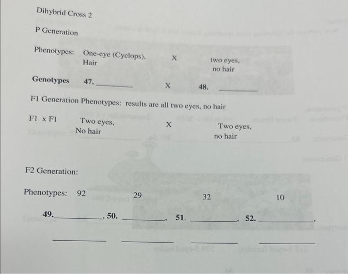 Solved P Generation: Use E for the dominant gene for eye | Chegg.com