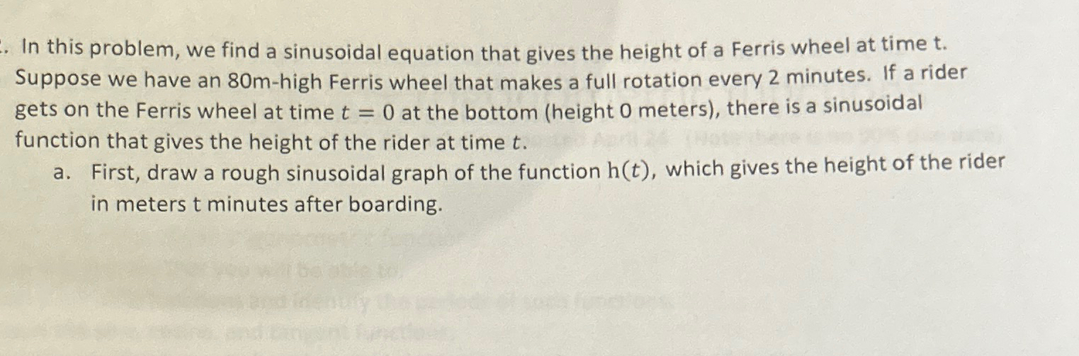 Solved In this problem, we find a sinusoidal equation that | Chegg.com