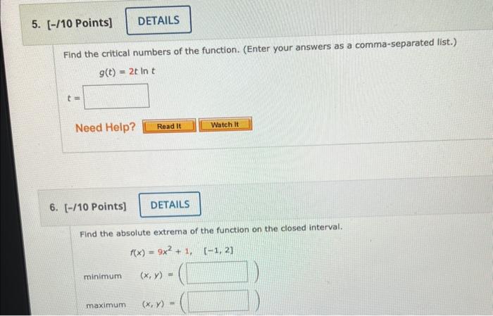 Solved Find The Critical Numbers Of The Function Enter