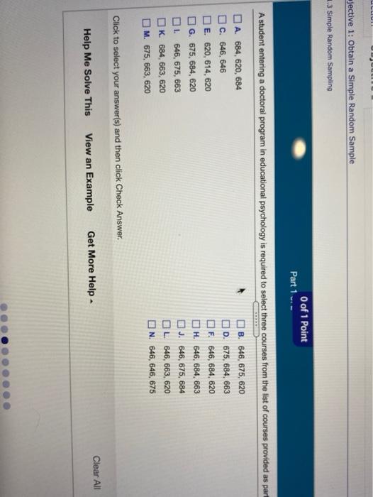 Solved Objective 1: Obtain a Simple Random Sample 10 Random | Chegg.com