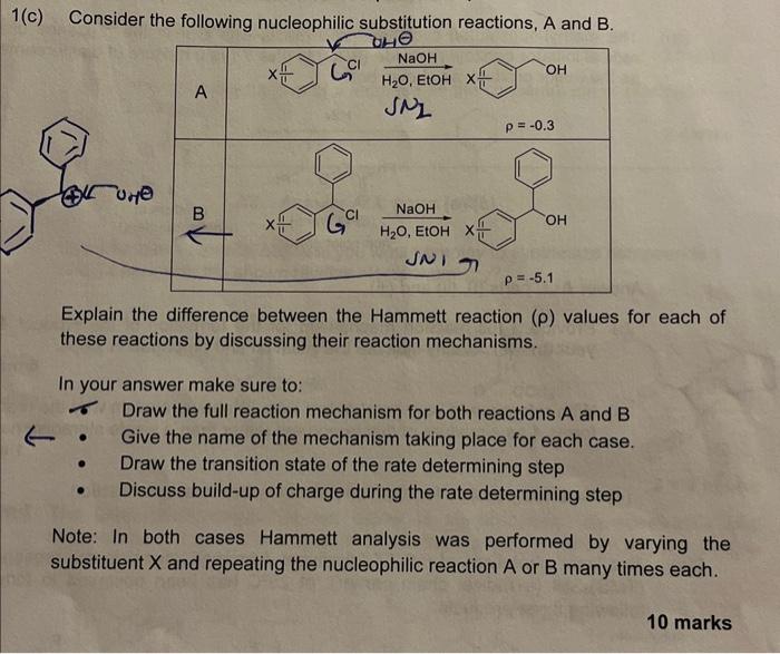 Solved c) Consider the following nucleophilic substitution | Chegg.com