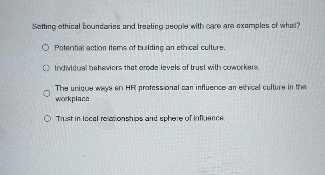 Solved Setting ethical boundaries and treating people with | Chegg.com