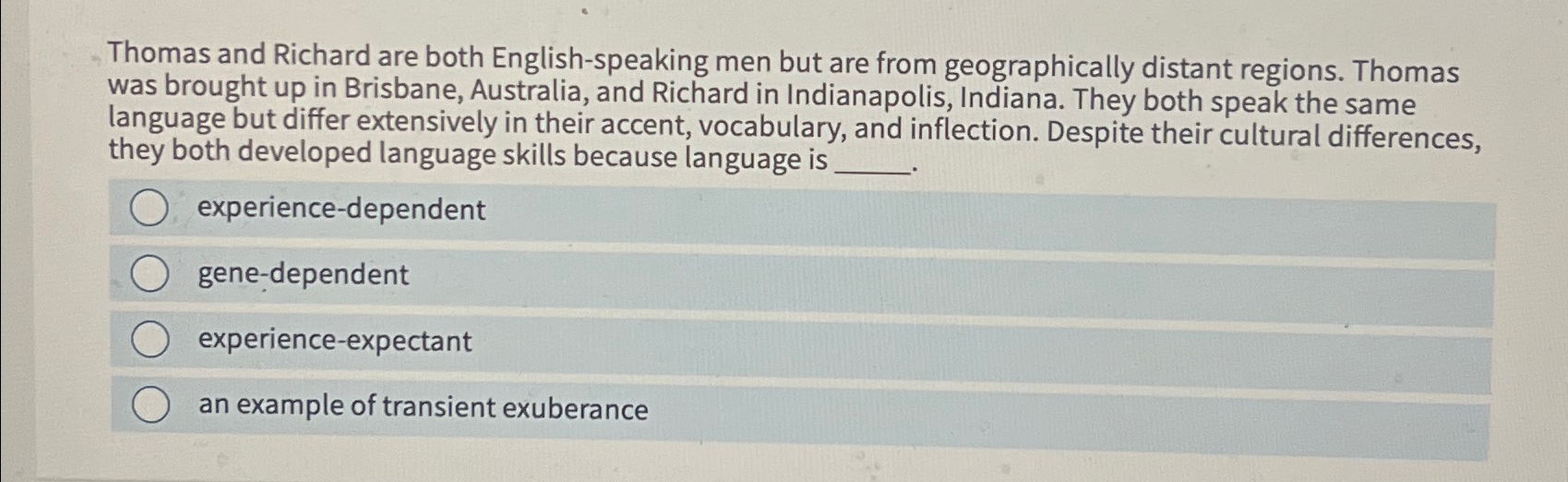 Solved Thomas and Richard are both English-speaking men but | Chegg.com
