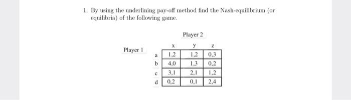 Solved 1. By using the underlining pay-off method find the | Chegg.com