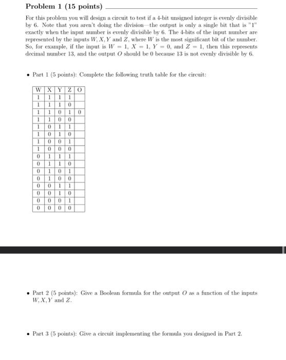 Solved For this problem you will design a circuit to test if | Chegg.com