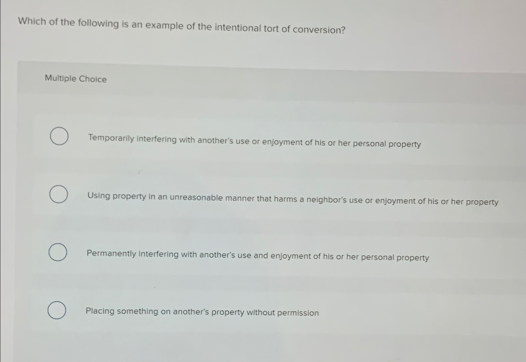 Solved Which of the following is an example of the | Chegg.com