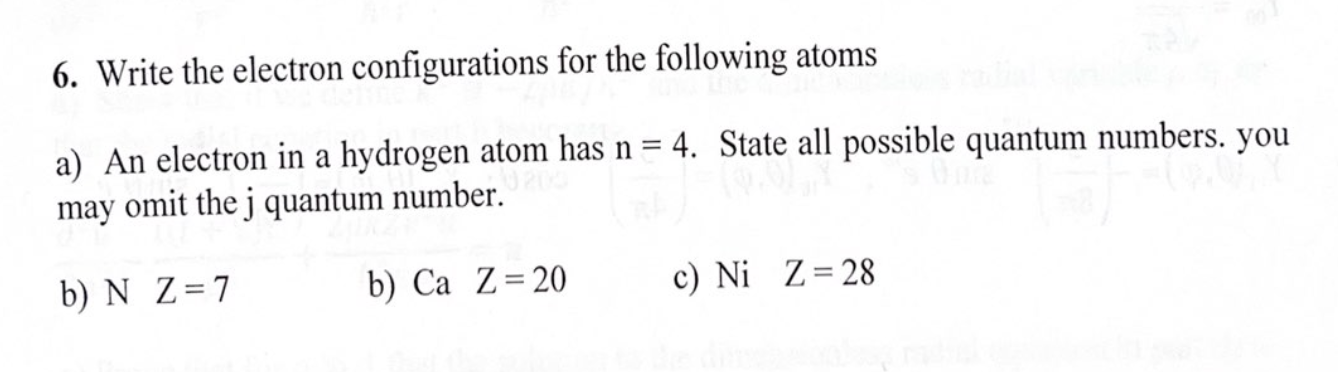 Solved Write the electron configurations for the following | Chegg.com