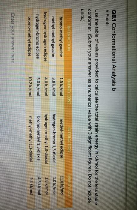 Solved Q8 Conformational Analysis 10 Points Consider the | Chegg.com