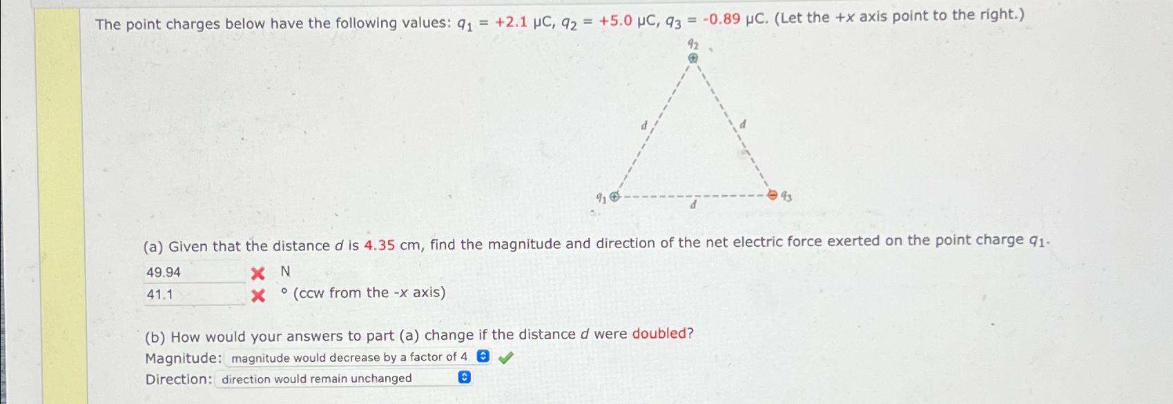 Solved The point charges below have the following values: | Chegg.com