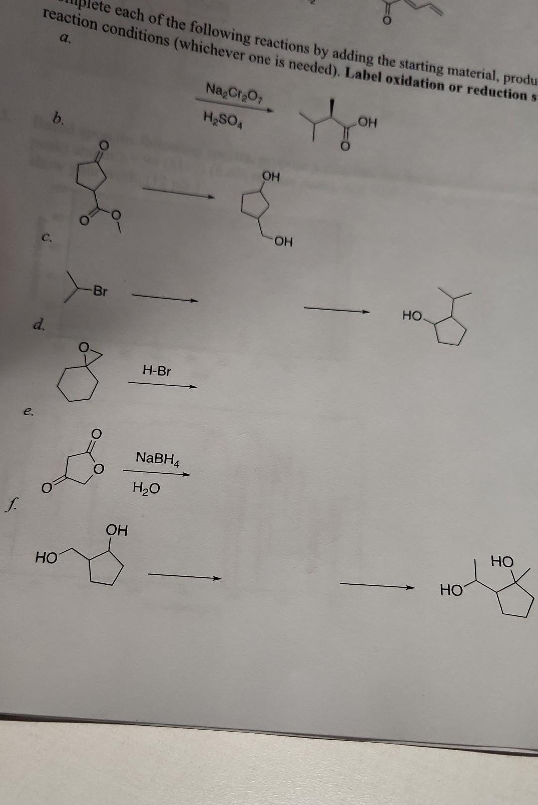 Solved reaction each of the following reactions by adding | Chegg.com