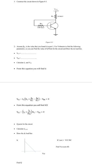 Solved Part 1: Fixed Base Bias 1. Connect the circuit shown | Chegg.com