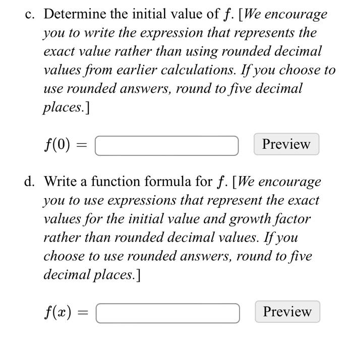 Solved The Plot Below Shows The Graph Of An Exponential