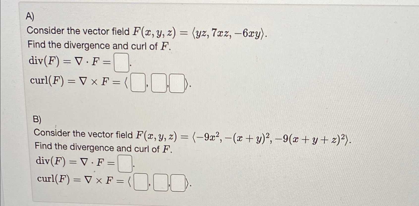Solved A)Consider the vector field | Chegg.com
