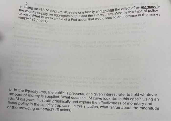 Solved 2. a. Using an IS/LM diagram, illustrate graphically | Chegg.com