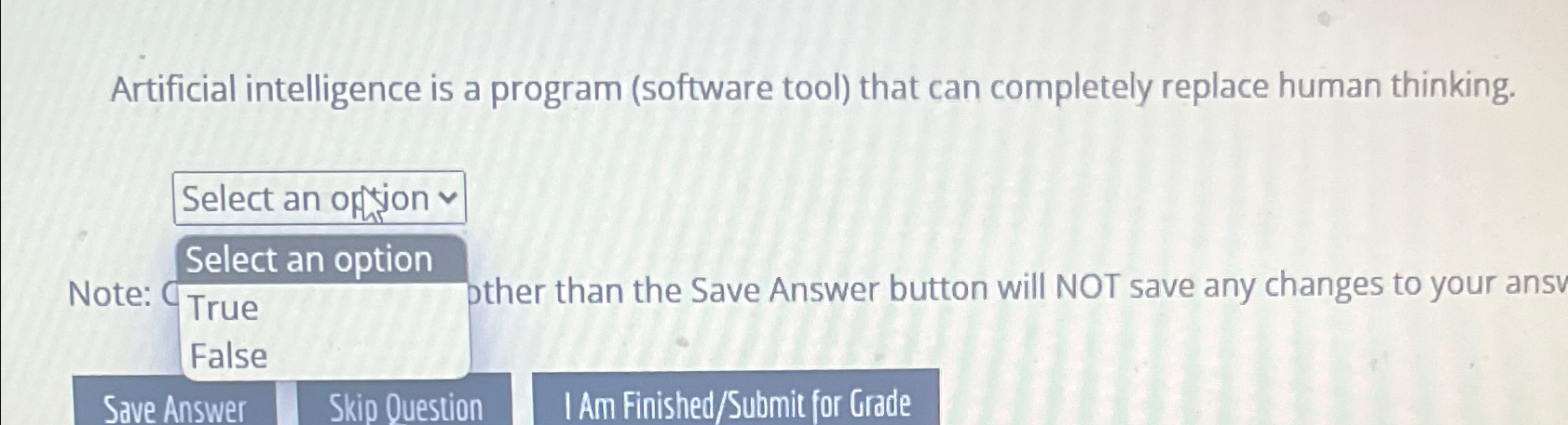 Solved Artificial intelligence is a program (software tool) | Chegg.com