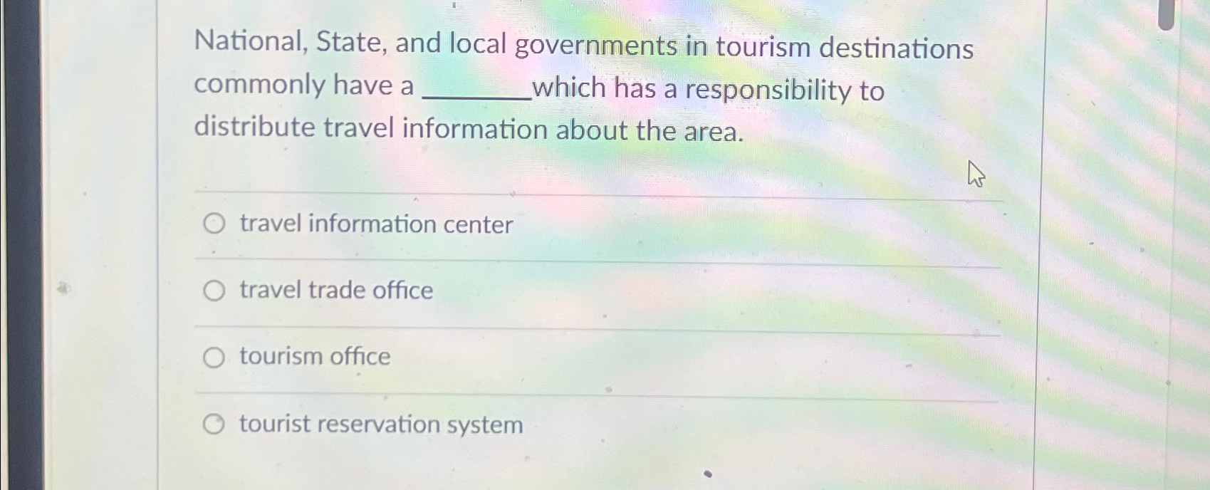 Solved National, State, and local governments in tourism | Chegg.com