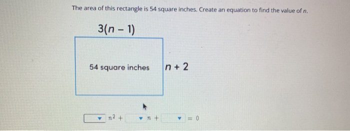 Solved The area of this rectangle is 54 square inches. | Chegg.com
