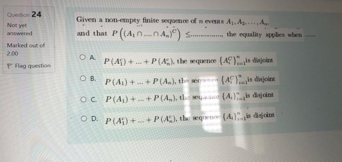 Solved Question 24 Given a non-empty finite sequence of n | Chegg.com