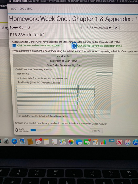 Solved : Week One : Chapter 1 & Appendix : Probl. 1 of 2 (0 | Chegg.com Solved : Week One : Chapter 1 & Appendix : Probl. 1 of 2 (0 | Chegg.com