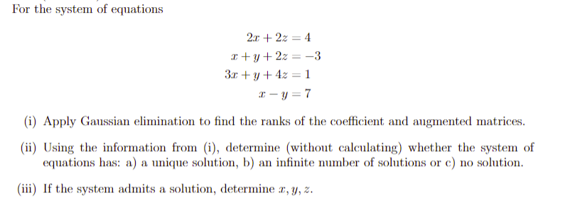 Solved For the system of | Chegg.com