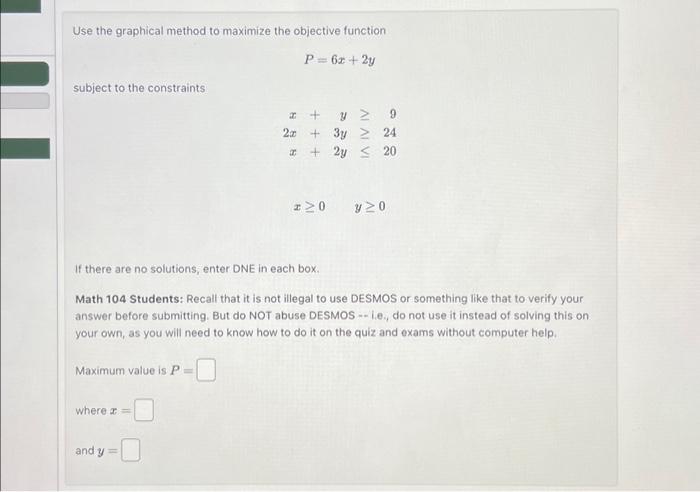 Solved Use the graphical method to maximize the objective | Chegg.com