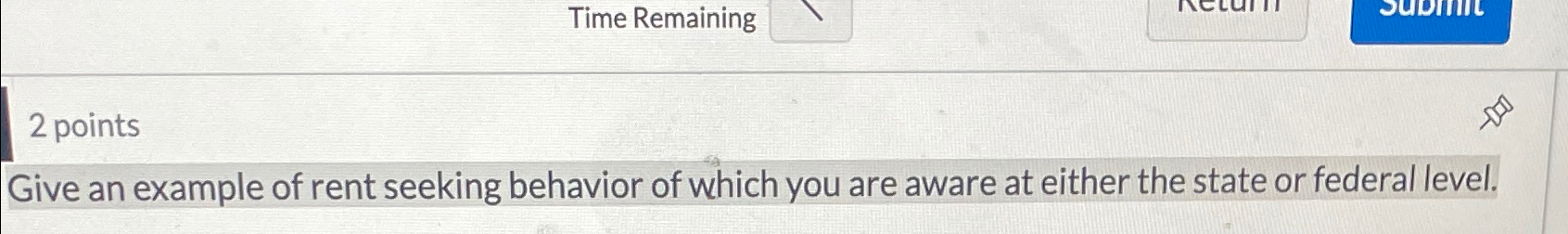 Solved Give an example of rent seeking behavior of which you | Chegg.com
