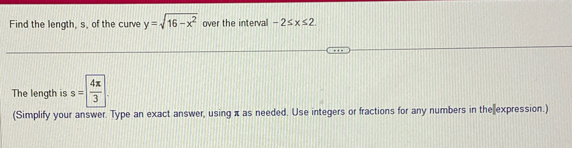 Solved Find the length, s, ﻿of the curve y=16-x22 ﻿over the | Chegg.com