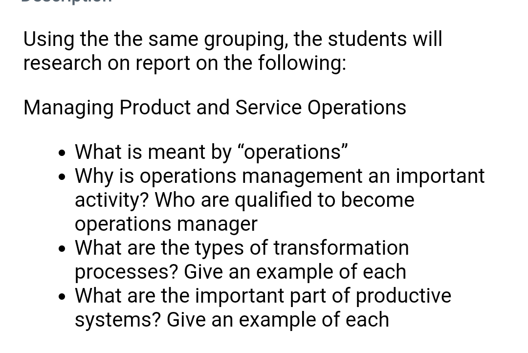 Solved What are the important part of productive systems? | Chegg.com